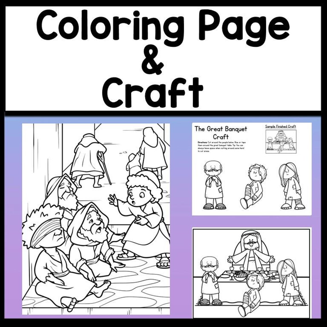 The Parable of the Great Banquet Activities! {craft, Coloring Page ...