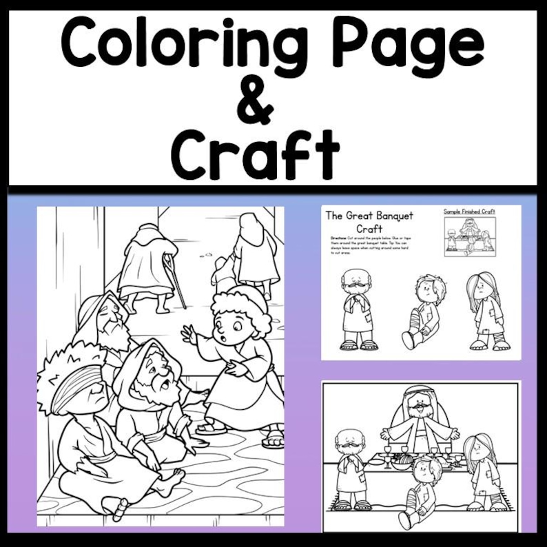 The Parable of the Great Banquet Activities! {craft, Coloring Page ...