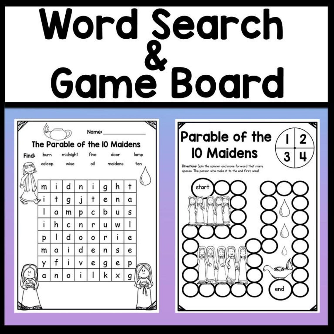 The Parable of the 10 Maidens or Virgins Activities! {craft, Coloring ...
