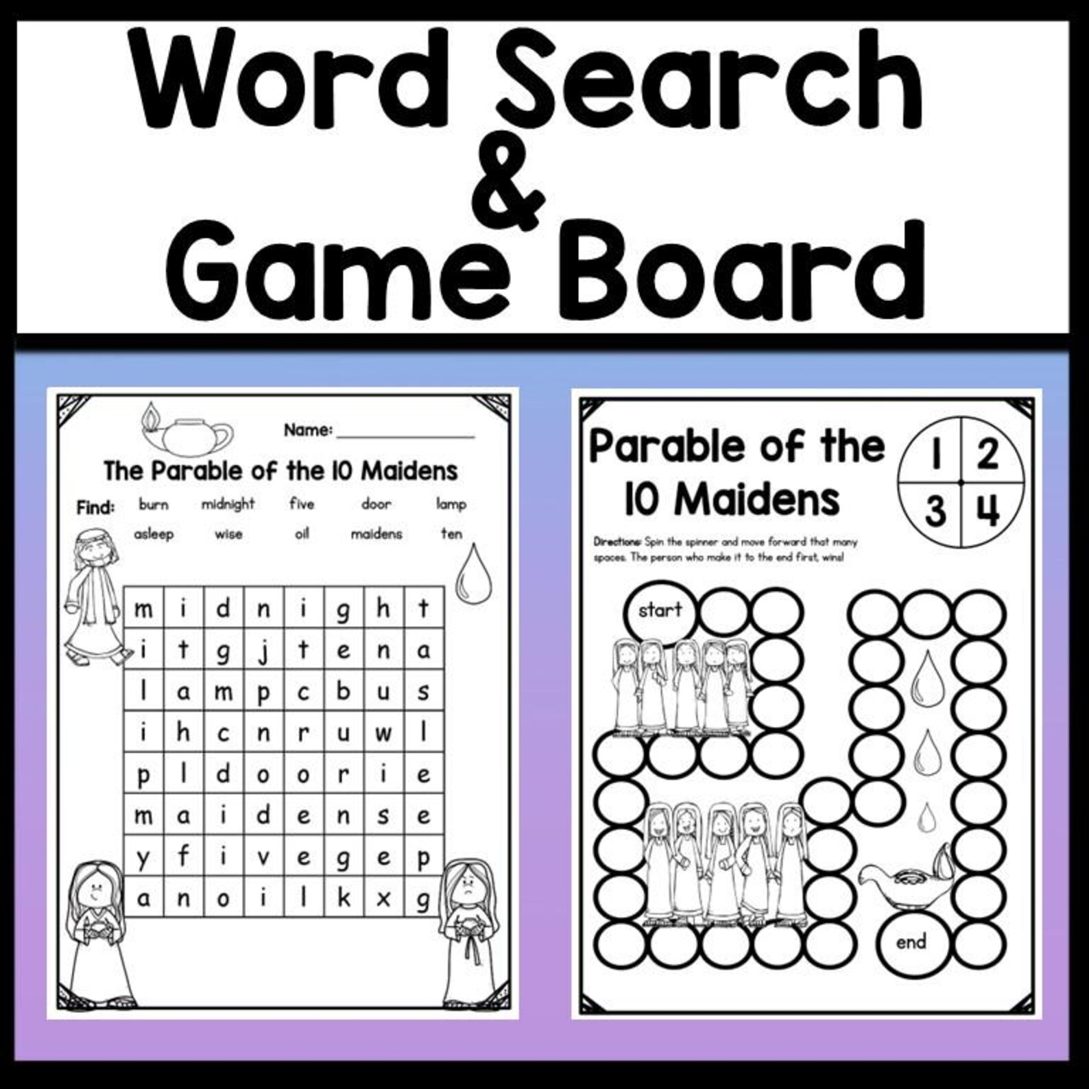 The Parable of the 10 Maidens or Virgins Activities! {craft, Coloring ...