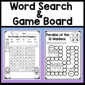 The Parable of the 10 Maidens or Virgins Activities! {craft, Coloring ...