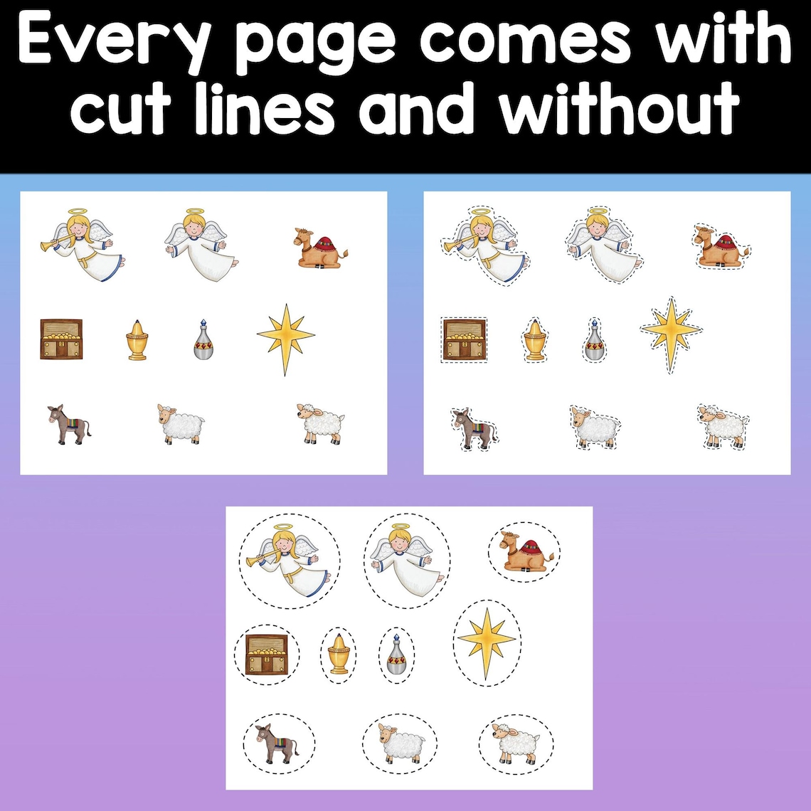 Nativity Craft for Kids easy and No Prep Craft in Color and Black and ...