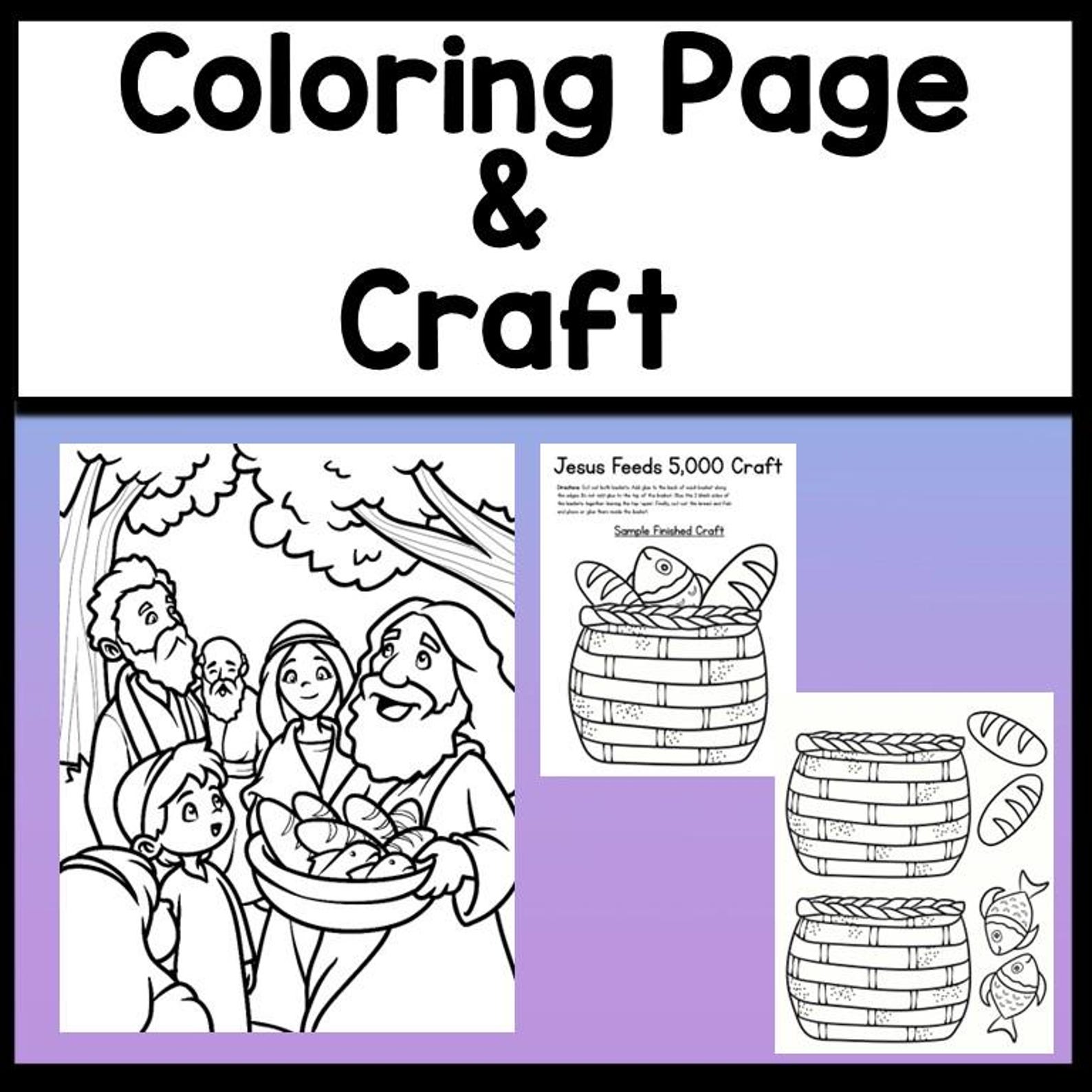 Jesus Feeds 5000 Activities {craft, Coloring Page, Storybook}| Miracles ...