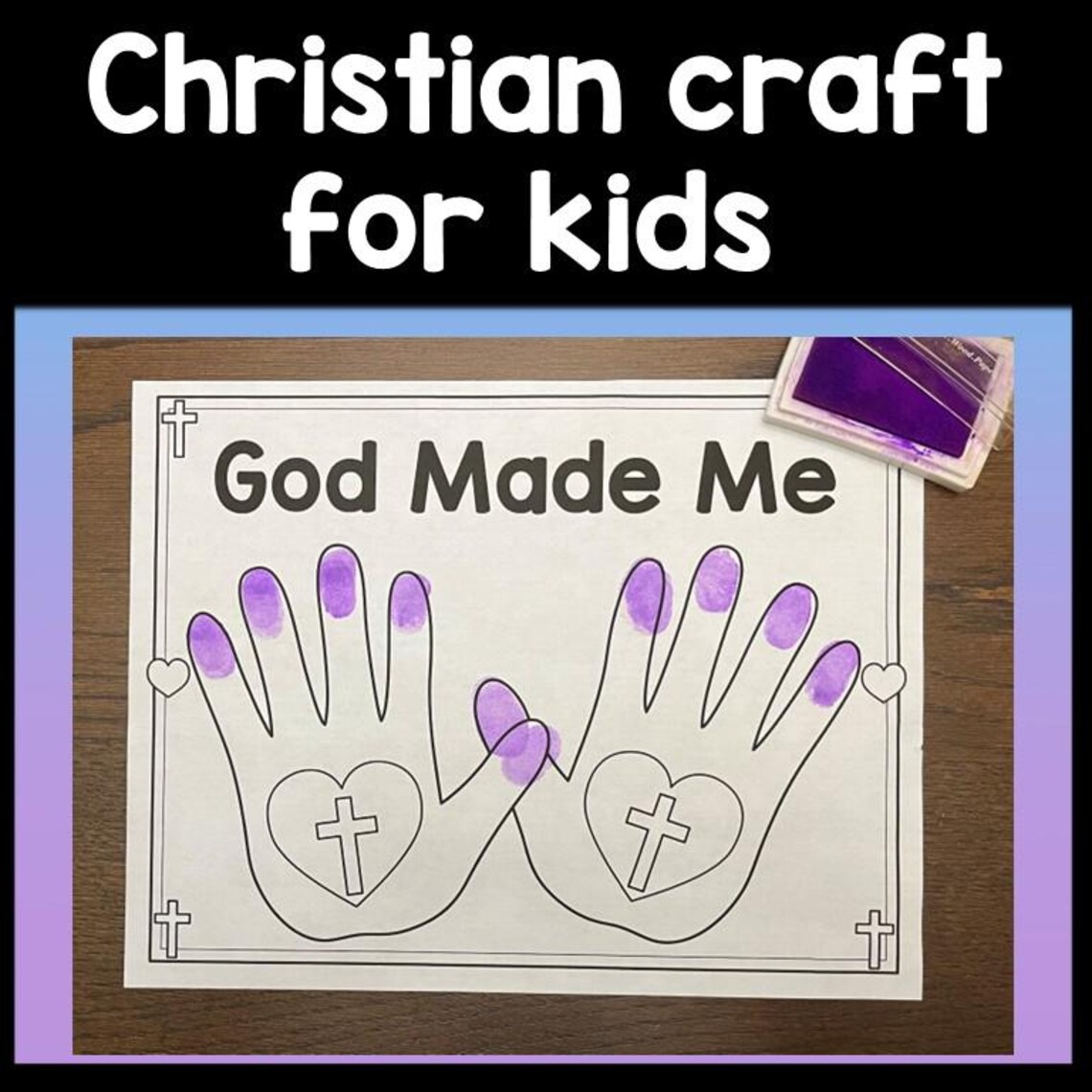 God Made Me Fingerprint Craft Editable Activity | Christian Handprint ...