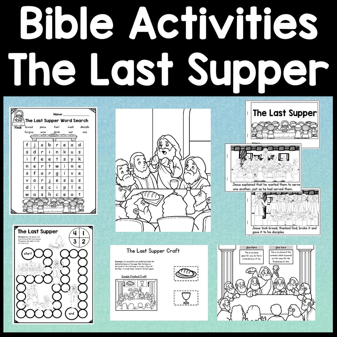 Jesus and the Last Supper Activities {craft, Coloring Page, Story Book ...
