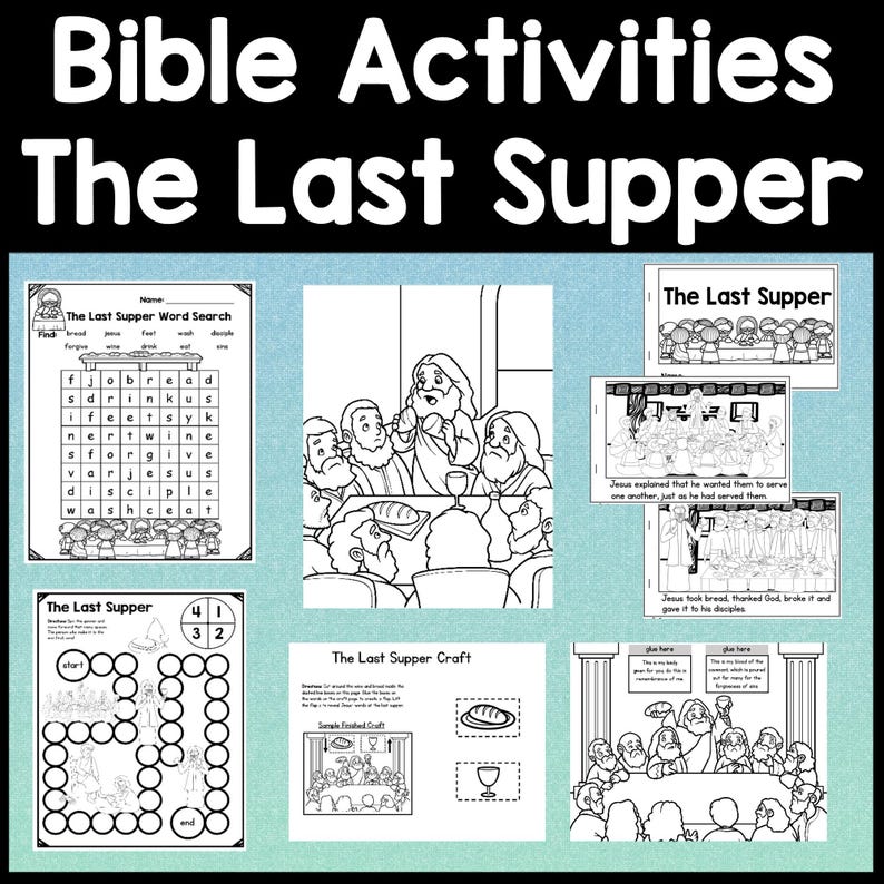 Jesus and the Last Supper Activities {craft, Coloring Page, Story Book ...