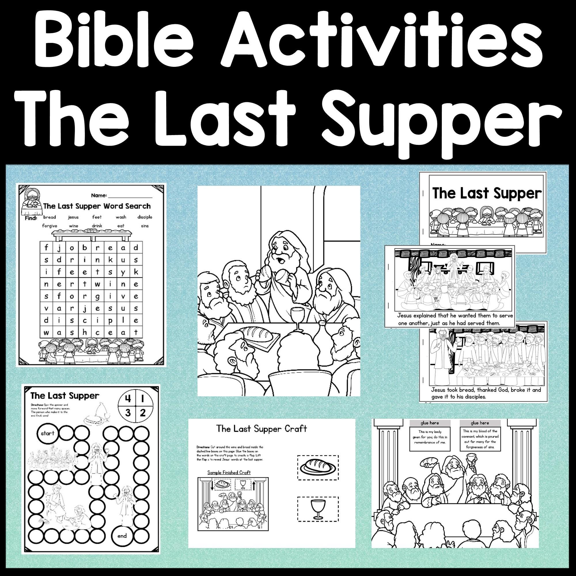 Jesus and the Last Supper Activities {craft, Coloring Page, Story Book ...