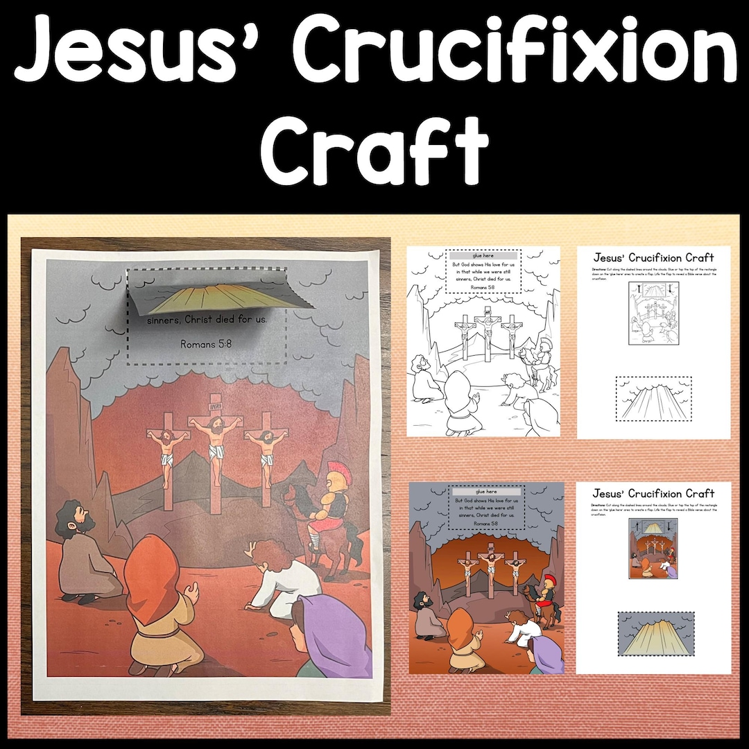 Jesus is Crucified Craft {color and B/W} | Jesus Crucifixion Craft ...