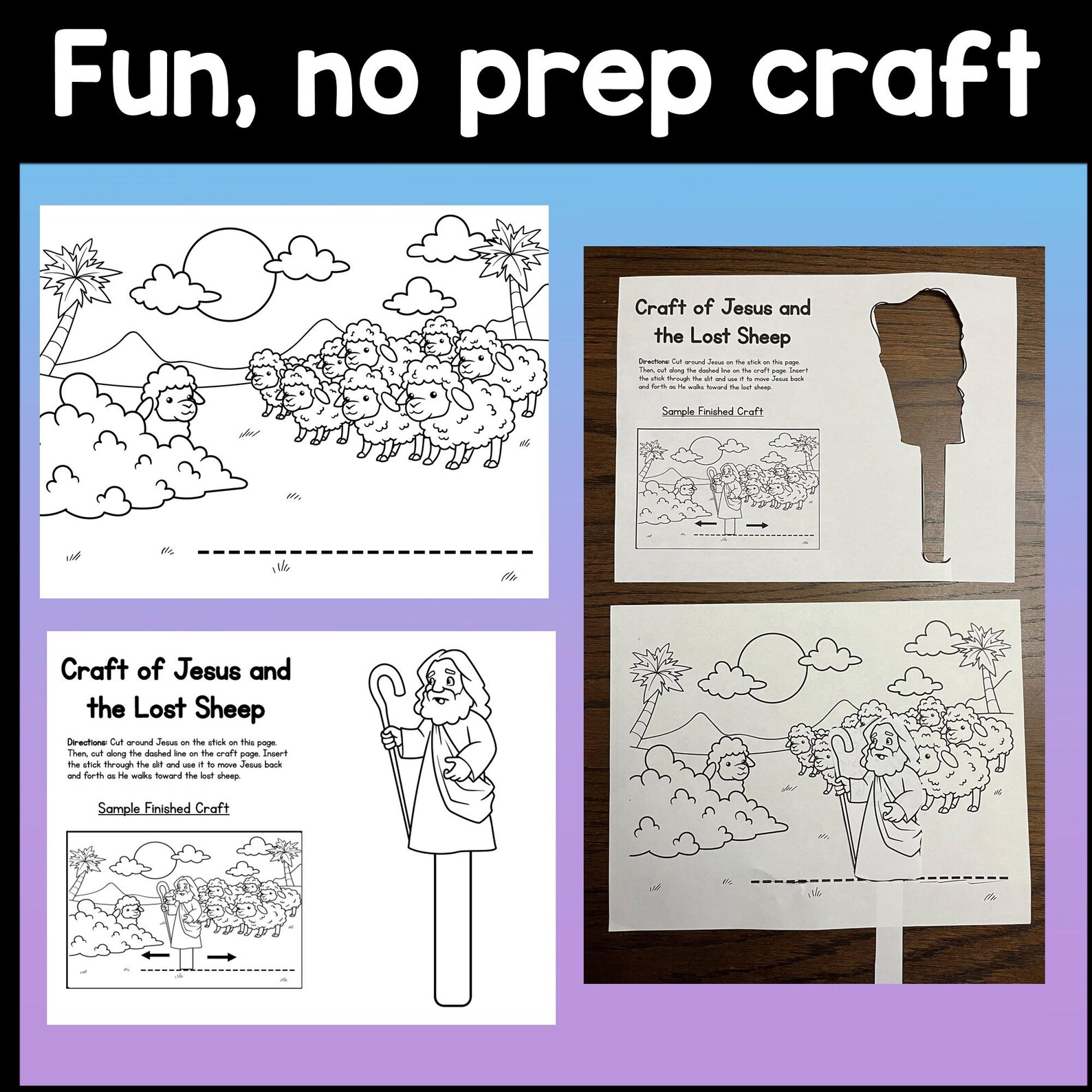 Jesus and the Lost Sheep Activities {craft, Coloring Page, Story Book ...