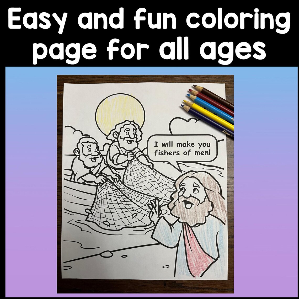 Jesus Calls His Disciples Coloring Page | Bible Coloring Page | Church ...