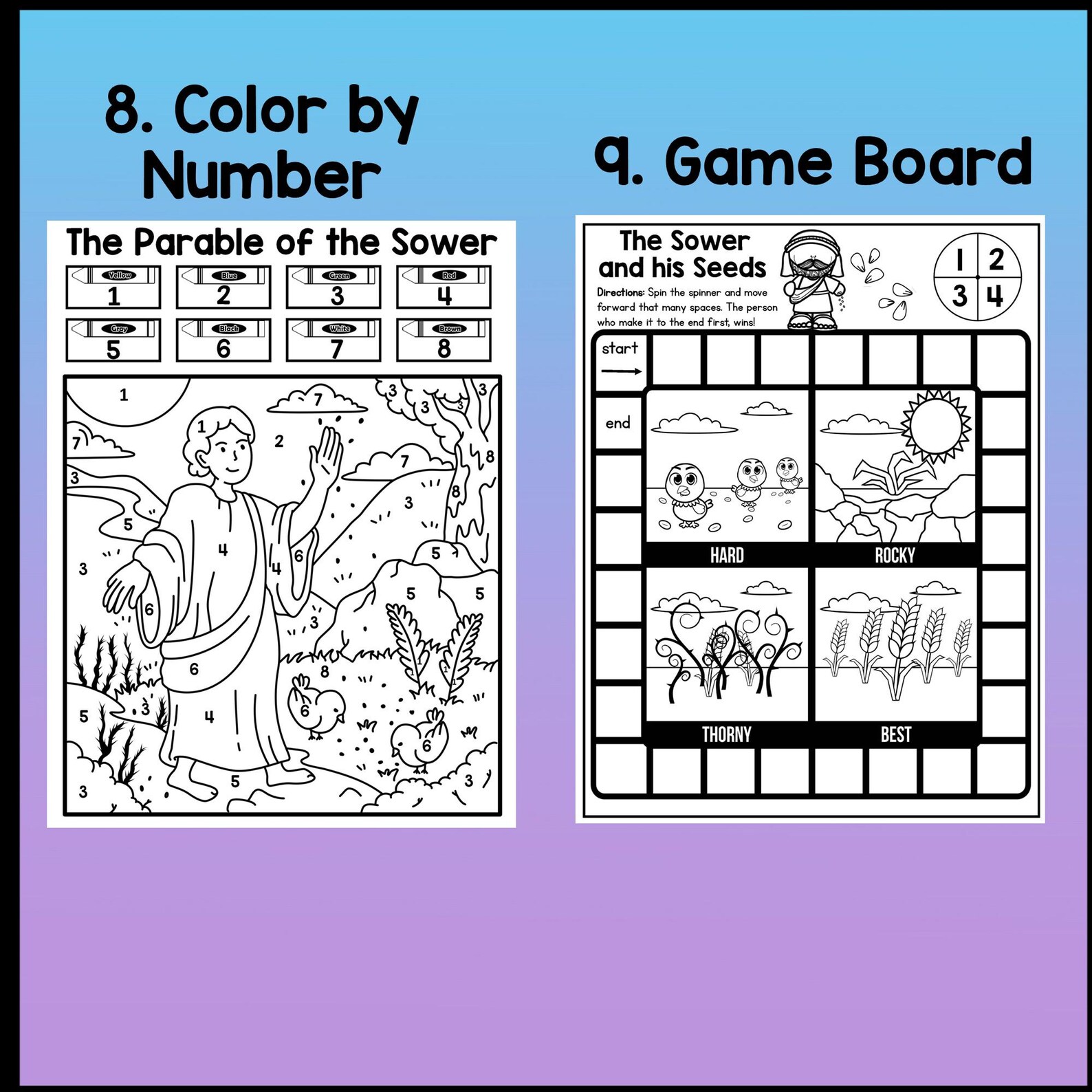 The Parable of the Sower Sunday School Kid Activities {10 Products ...