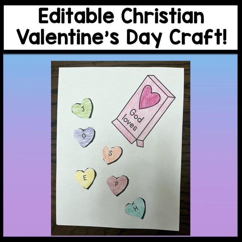 Christian Valentine's Day Craft - Editable! Religious Valentine's Day ...