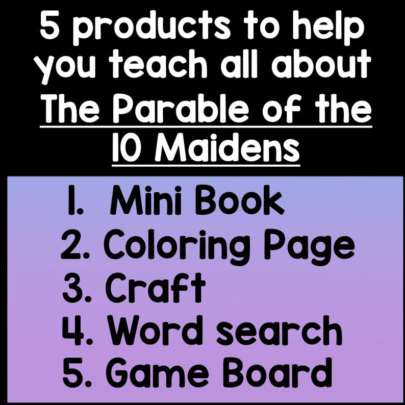 The Parable of the 10 Maidens or Virgins Activities! {craft, Coloring ...