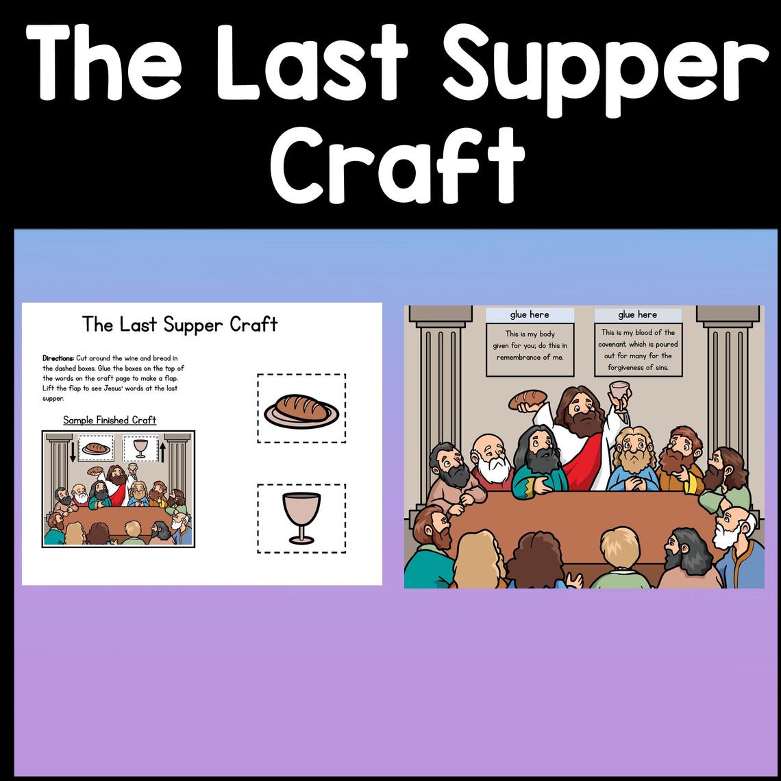 The Last Supper Craft for Kids {color and B/W} Sunday School Lesson ...