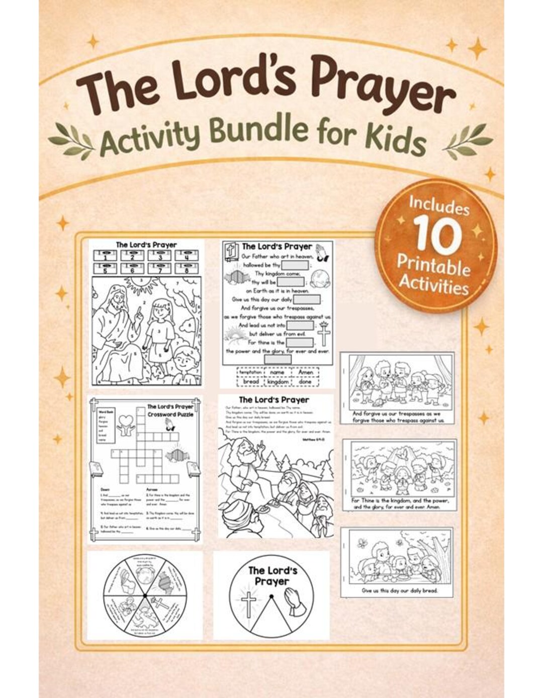 The Lords Prayer Lesson for Kids | Lords Prayer Spinner Wheel Printable ...