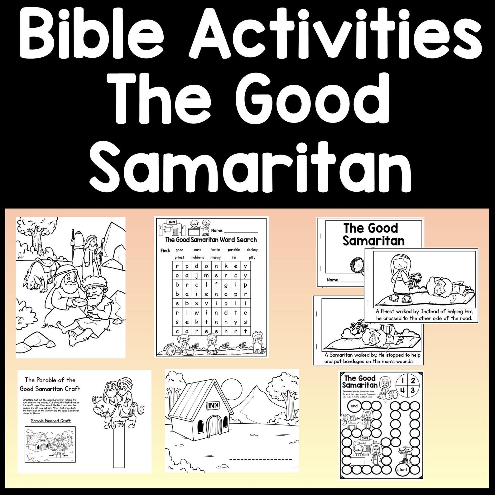 The Good Samaritan Activities {craft, Coloring Page, Storybook ...