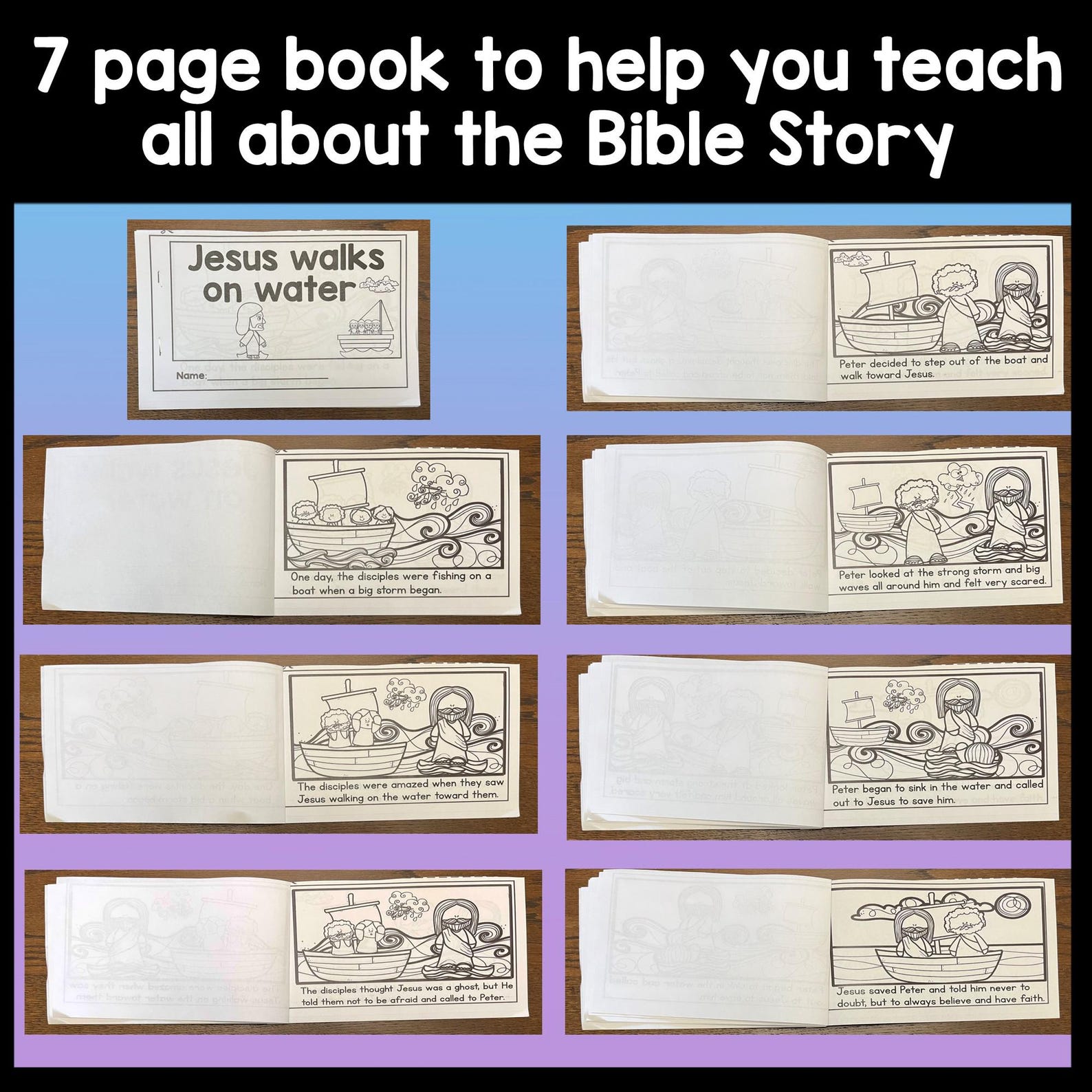 Jesus Walks on Water Activities {craft, Coloring Page} Bible Story ...