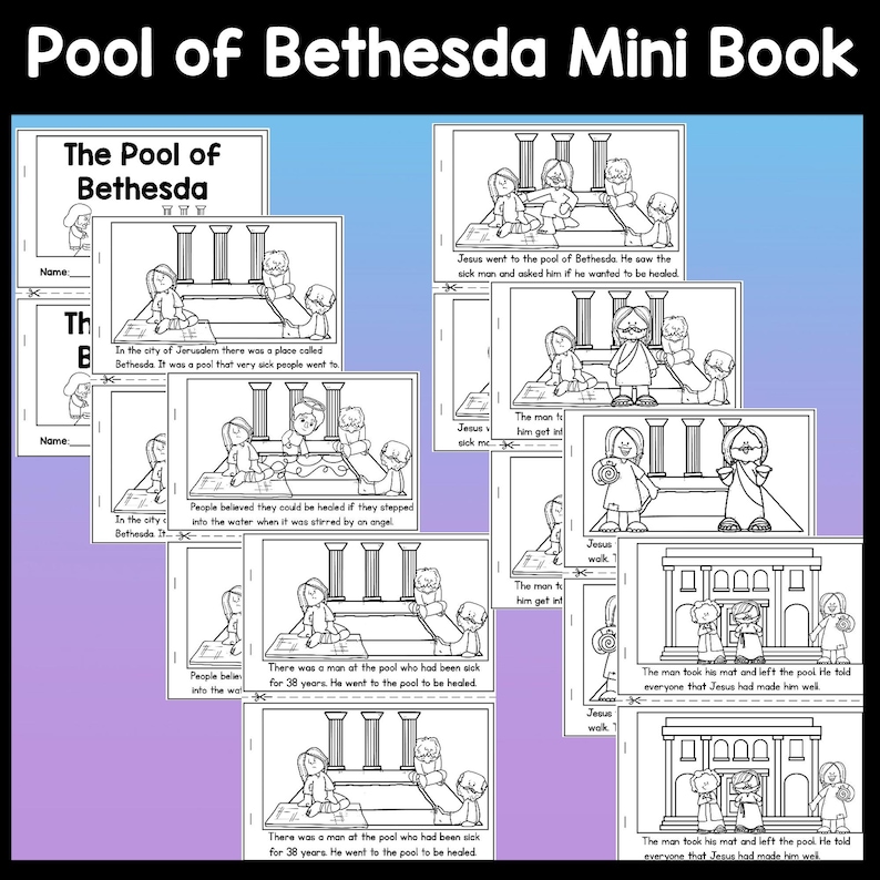 Jesus and the Pool of Bethesda Activities {coloring Page, Craft, Story ...