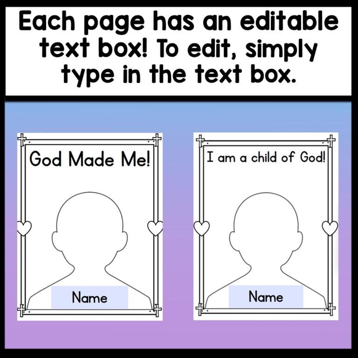 God Made Me Coloring Pages - Editable!{ 6 Different Pages!} | Sunday ...