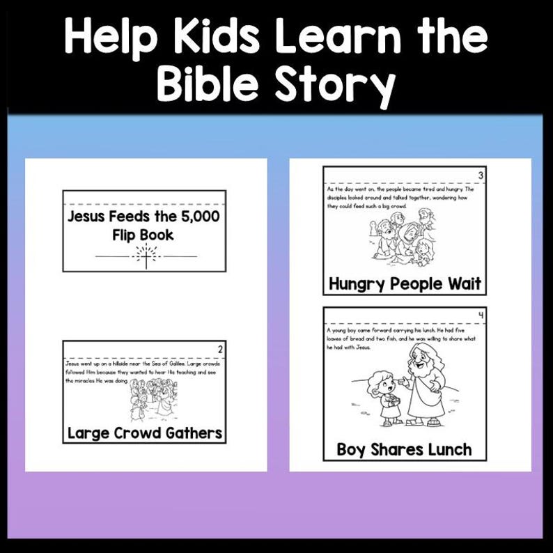Jesus Feeds the 5,000 Flip Book Craft | Bible Story Activity for Kids ...