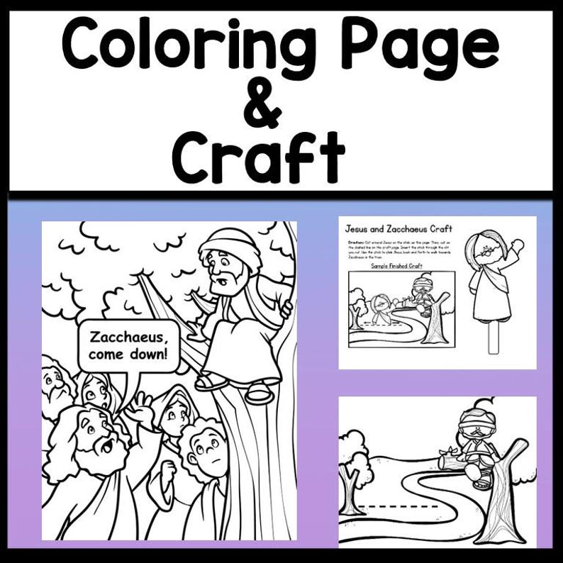 Jesus and Zacchaeus in the Tree 5 Activities Craft bible Lesson for ...