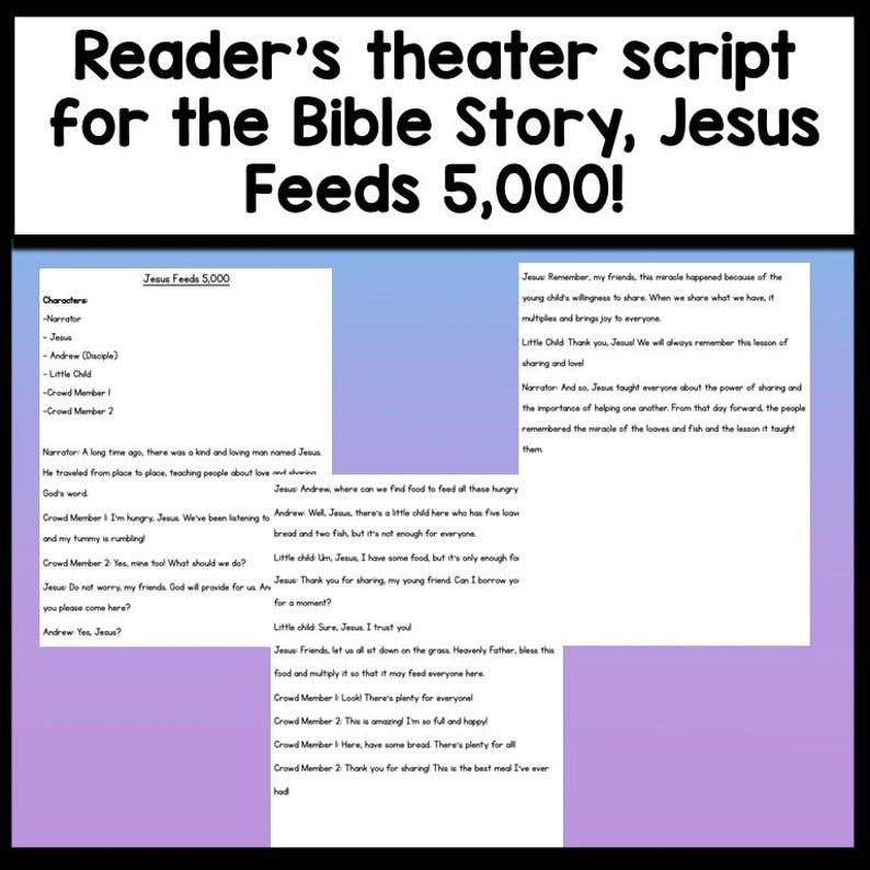 Jesus Feeds 5000 Reader's Theater skit and Puppets for 5-9 Speaking ...
