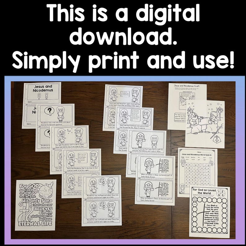 Jesus and Nicodemus Activities {craft, Coloring Page} | John 3:16 | for ...