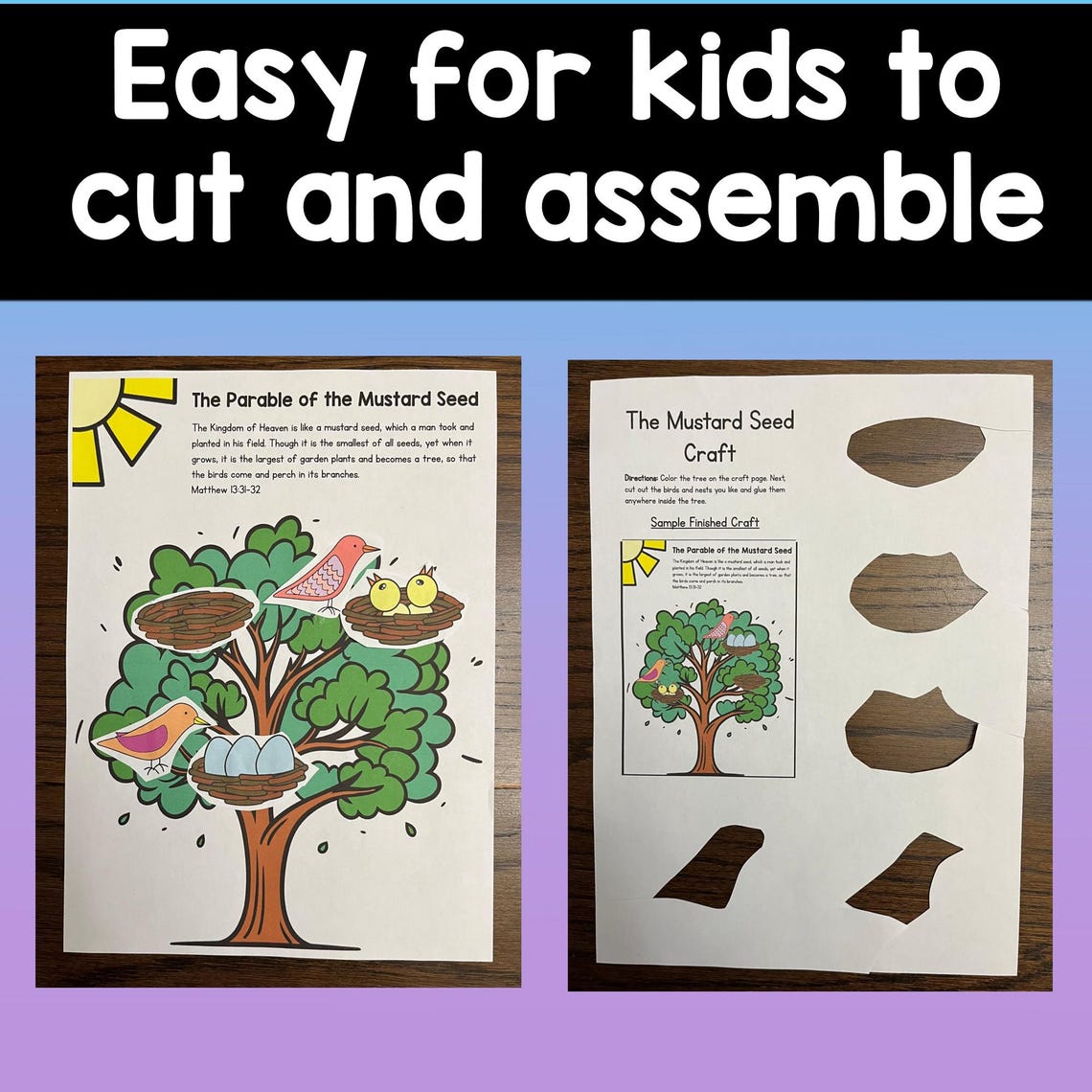 The Parable of the Mustard Seed Craft {color and B/W} Sunday School ...