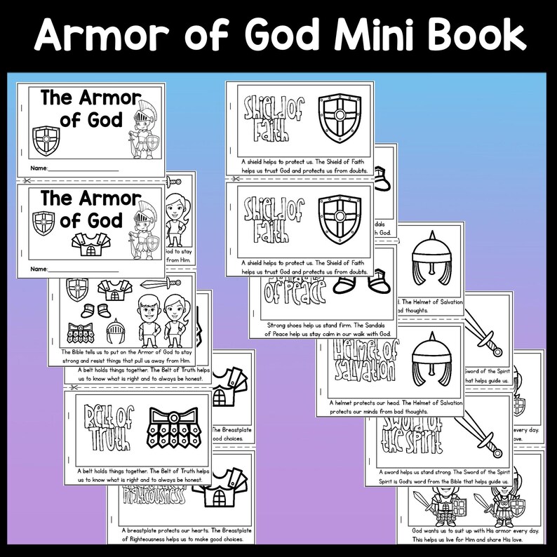 Armor of God Printables {coloring Page, Craft, Story Book!} Bible Verse ...