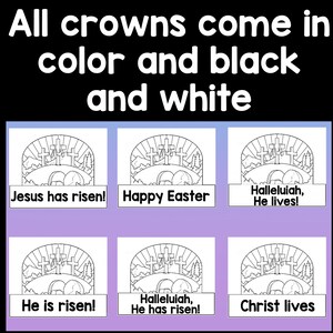 Christian Easter Crowns for Kids With 6 Religious Easter Sayings {color ...