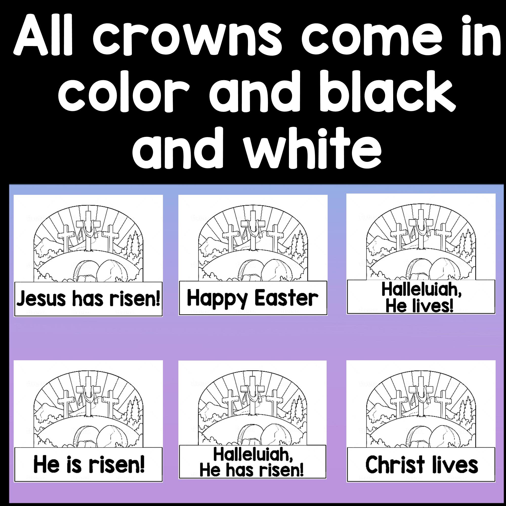 Christian Easter Crowns for Kids With 6 Religious Easter Sayings {color ...