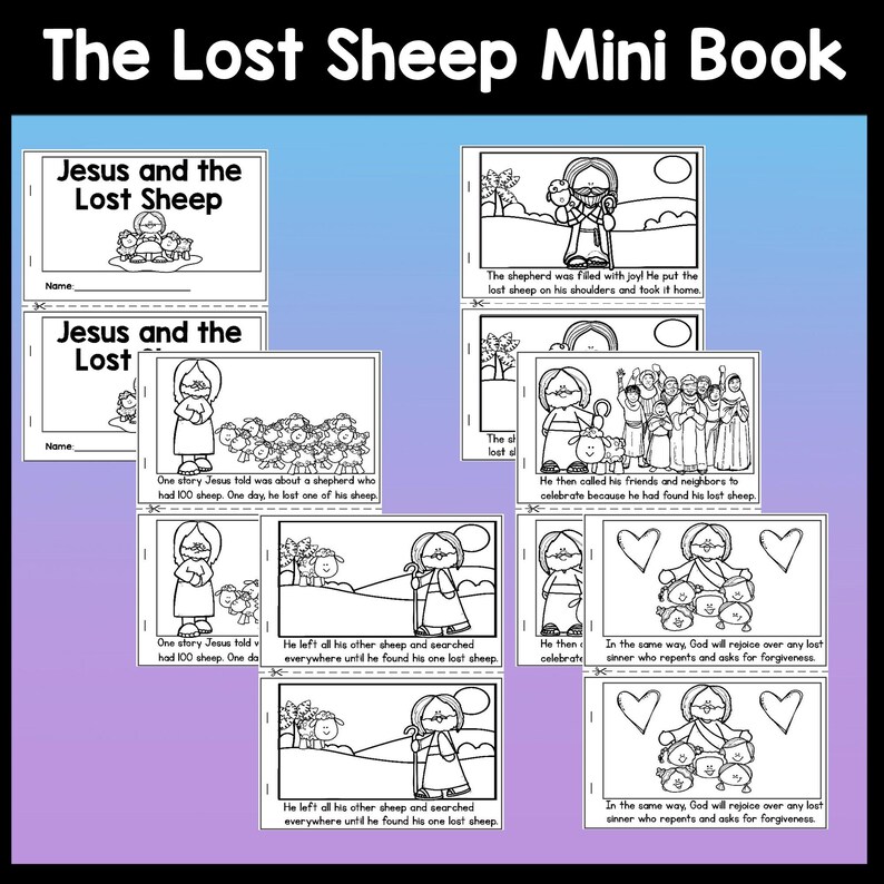 Jesus and the Lost Sheep Activities {craft, Coloring Page, Story Book ...