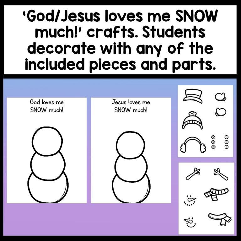 Sunday School Craft Snowman for Kids - Editable! Kids Winter Activity ...