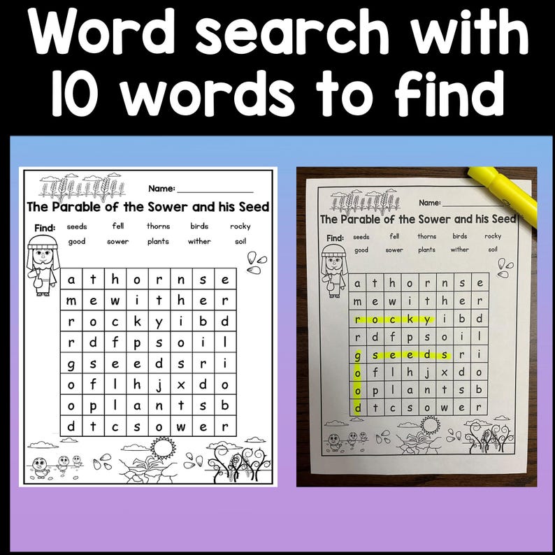 The Parable of the Sower Activities {craft, Coloring Page, Story Book ...