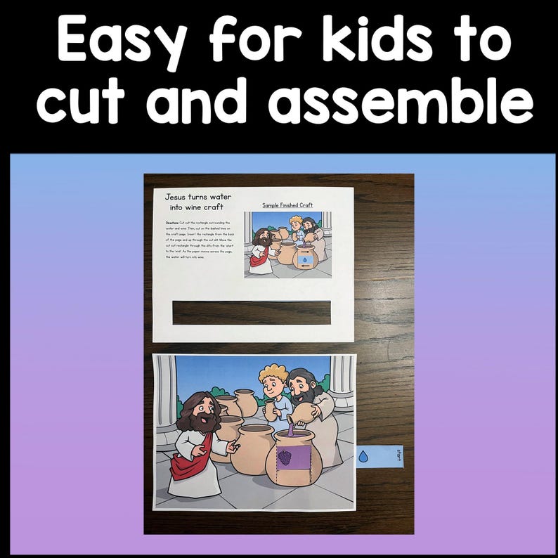 Jesus Turns Water Into Wine Craft {color and B/W!} Sunday School Craft ...