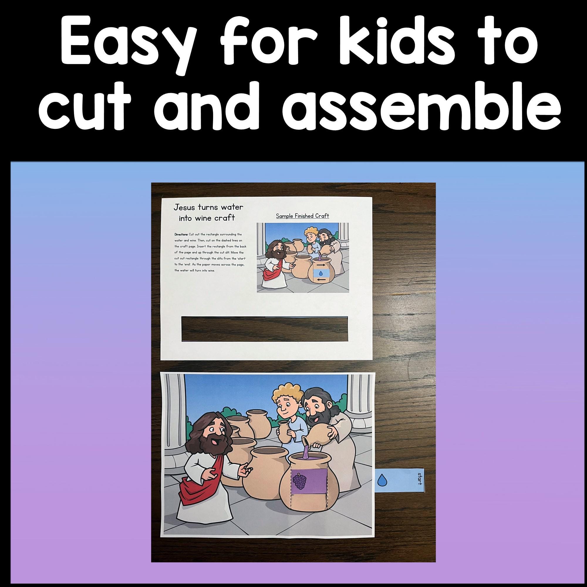 Jesus Turns Water Into Wine Craft {color and B/W!} Sunday School Craft ...