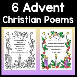 Advent Poems for Kids {6 Poems in Color and Black and White!} Advent ...