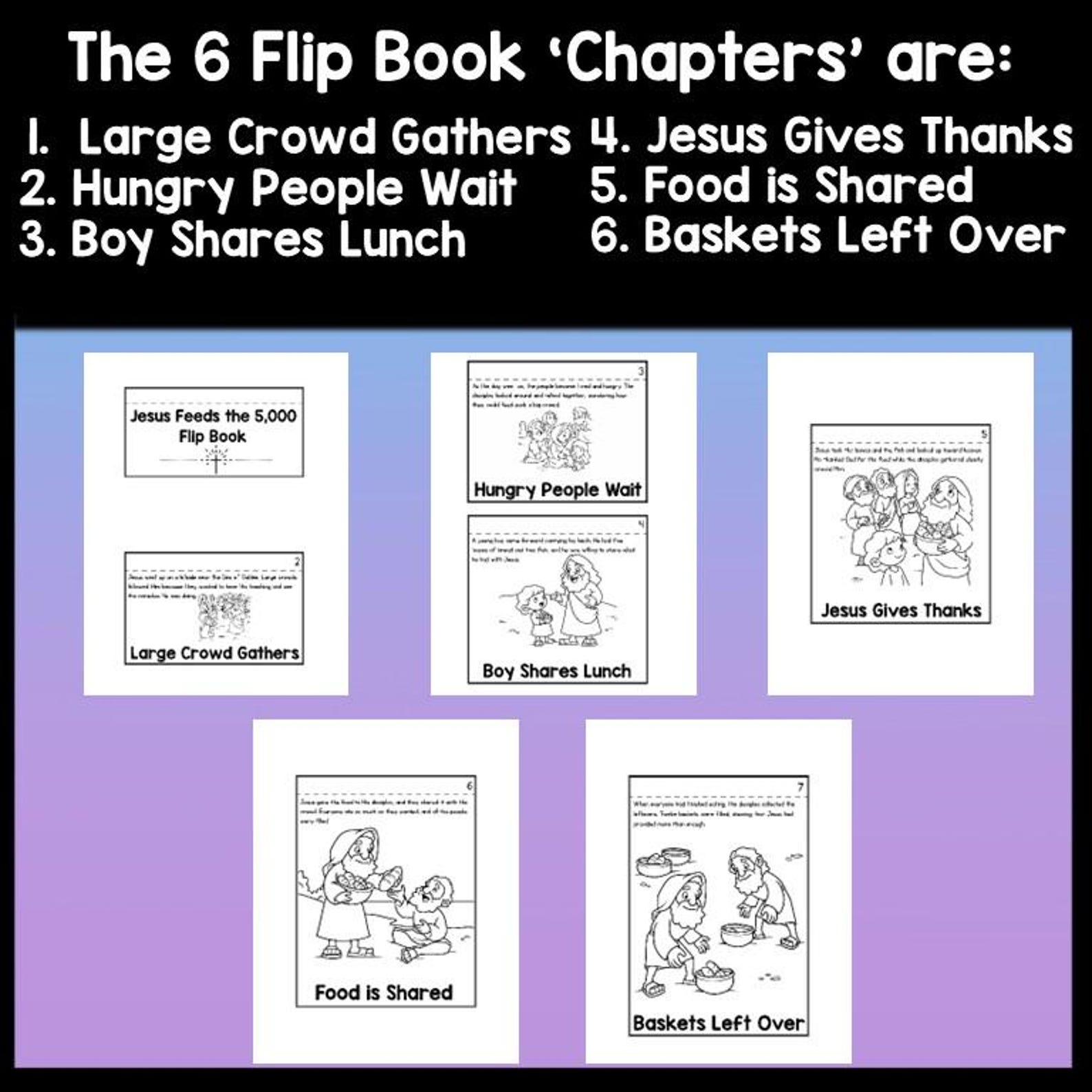 Jesus Feeds the 5,000 Flip Book Craft | Bible Story Activity for Kids ...