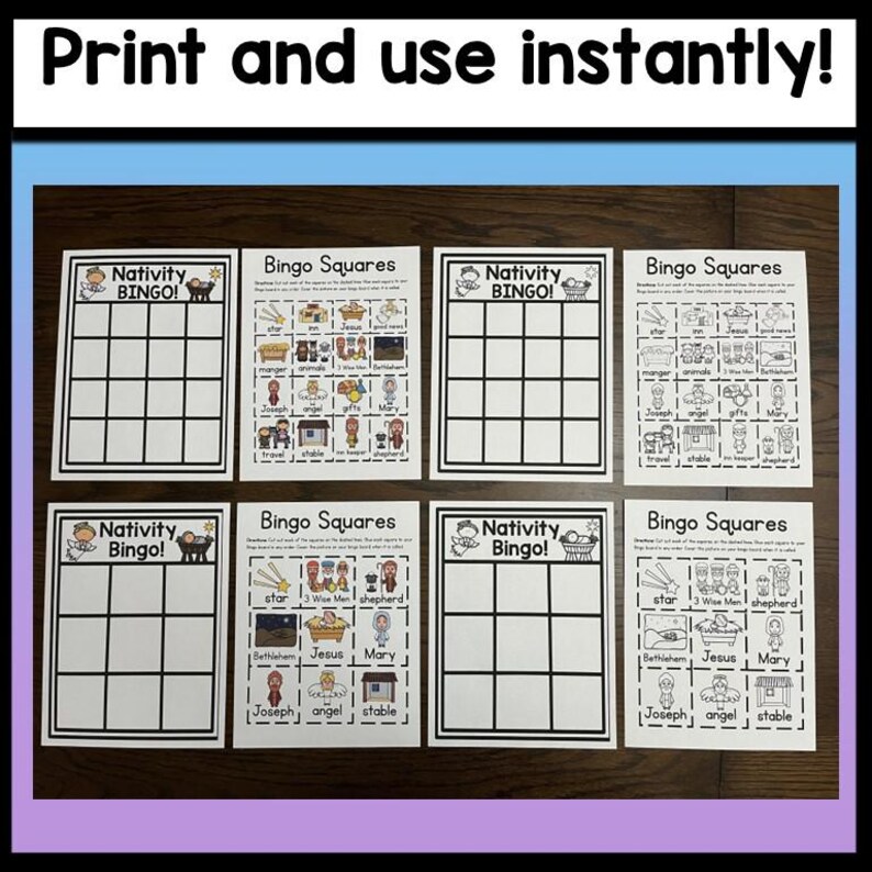 Nativity Bingo for Kids {3x3 and 4x4 Bingo Cards!} Christian Christmas ...