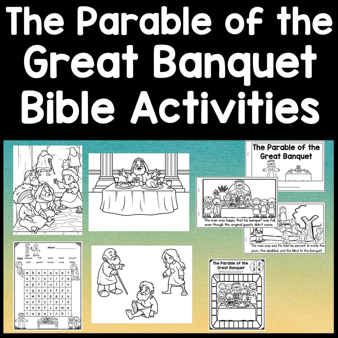 The Parable of the Great Banquet Activities {craft, Coloring Page ...