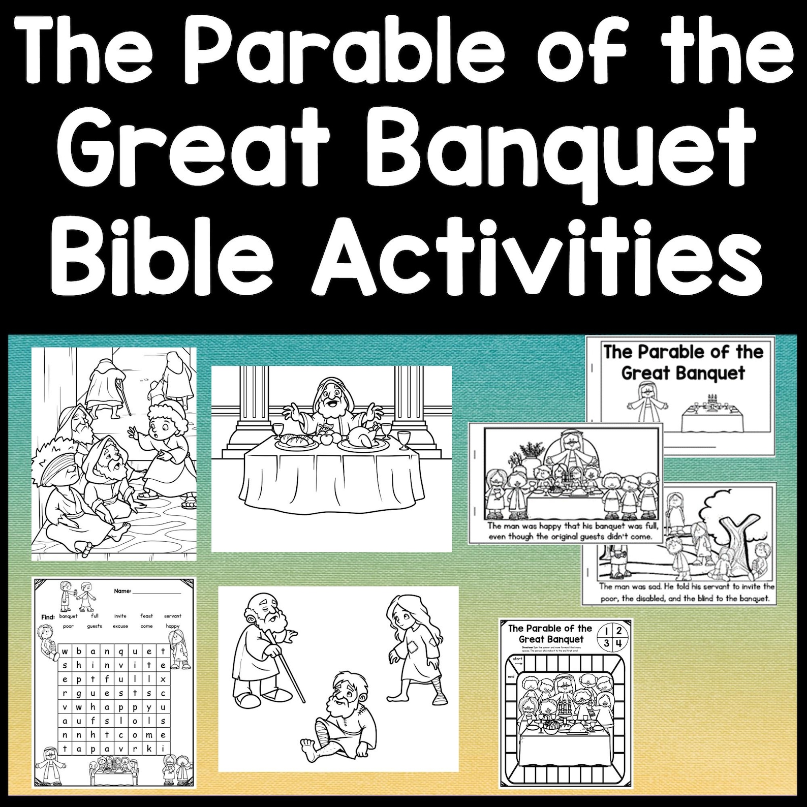 The Parable of the Great Banquet Activities {craft, Coloring Page ...