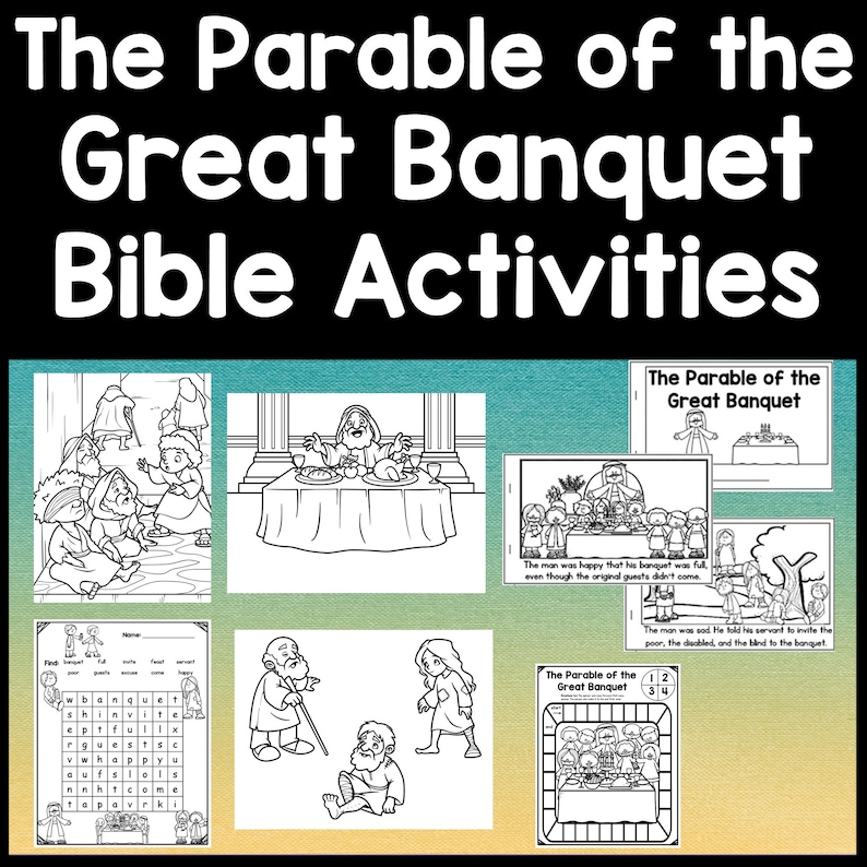 The Parable of the Great Banquet Activities {craft, Coloring Page ...