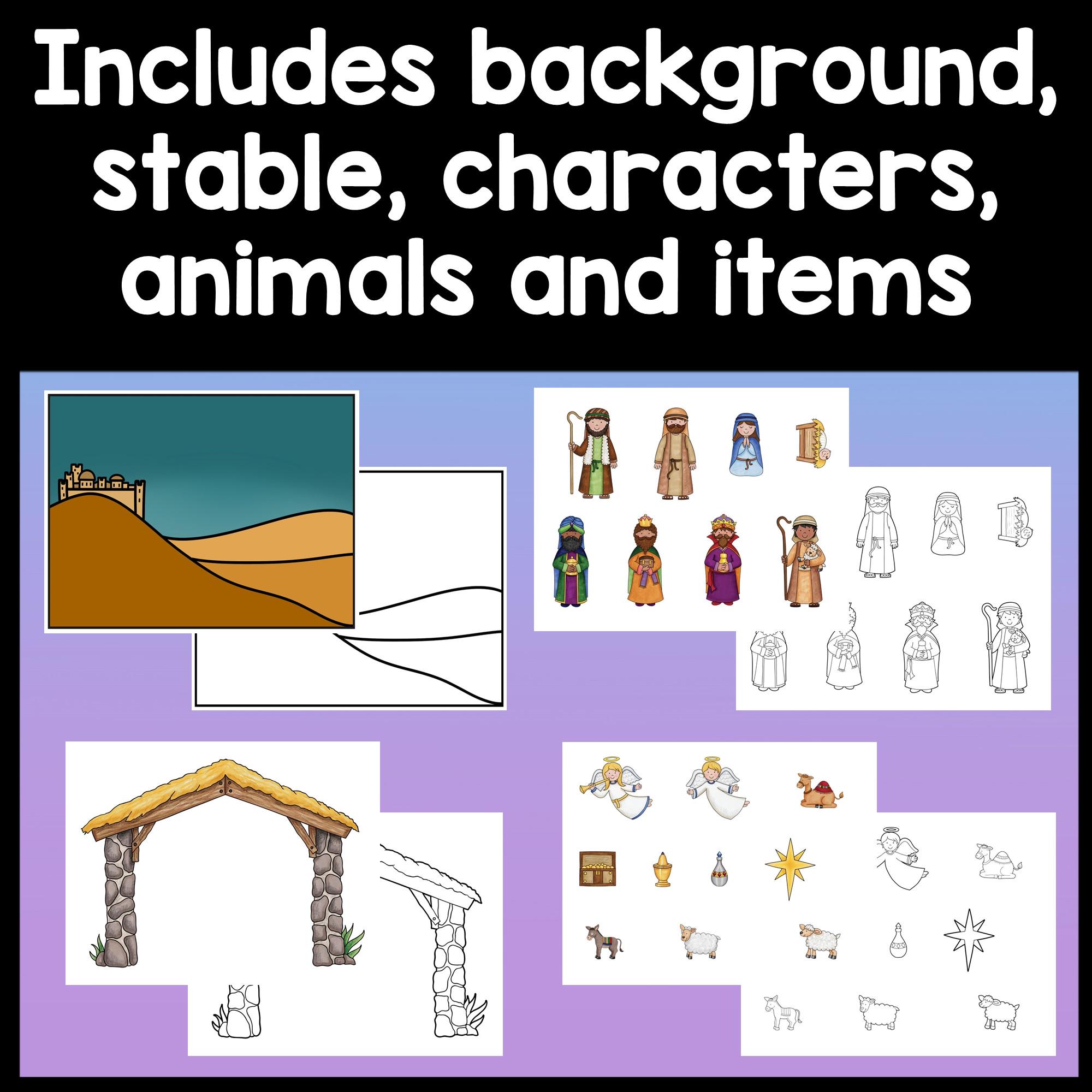 Nativity Craft for Kids easy and No Prep Craft in Color and Black and ...