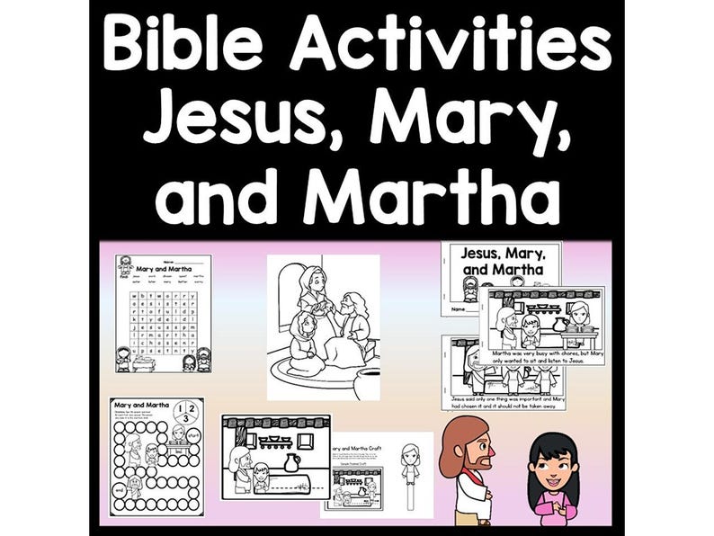 Mary and Martha With Jesus Activities {craft, Coloring Page!} Sunday ...