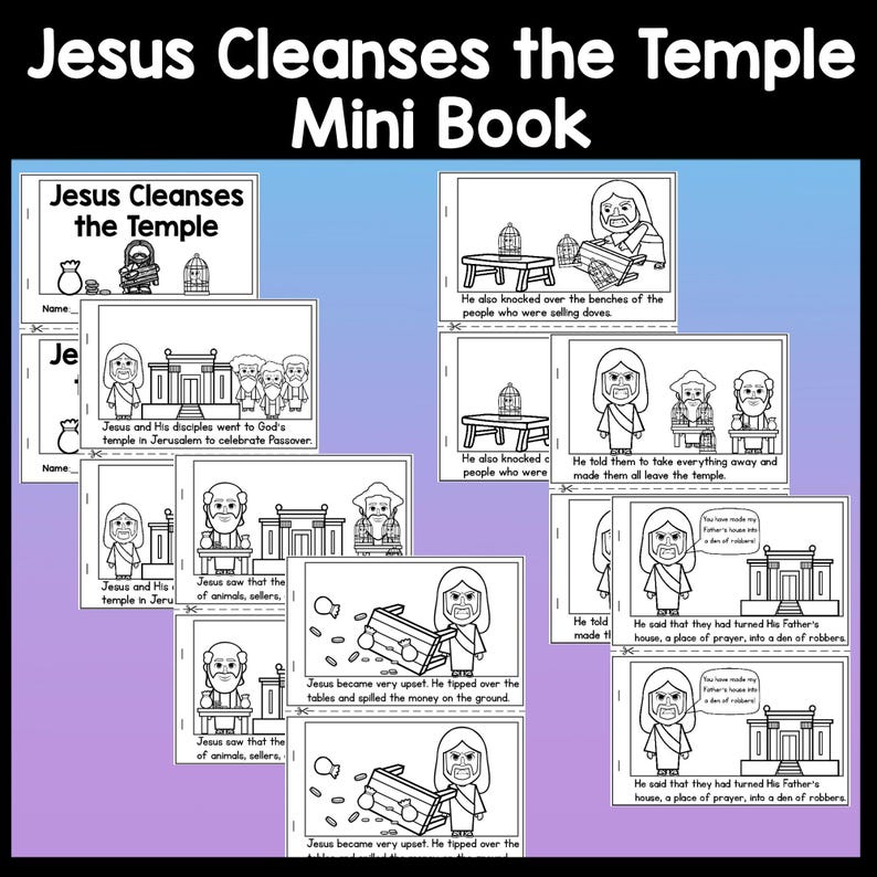 Jesus Cleanses the Temple Activities! {coloring Page, Craft, Storybook ...