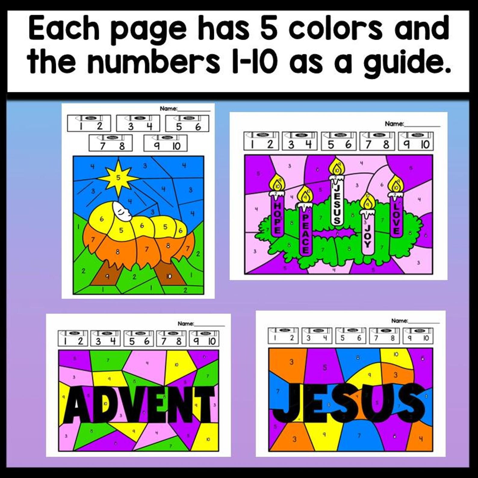 Advent Coloring Page, Avent Craft for Kids, Color by Number {4 Pictures ...