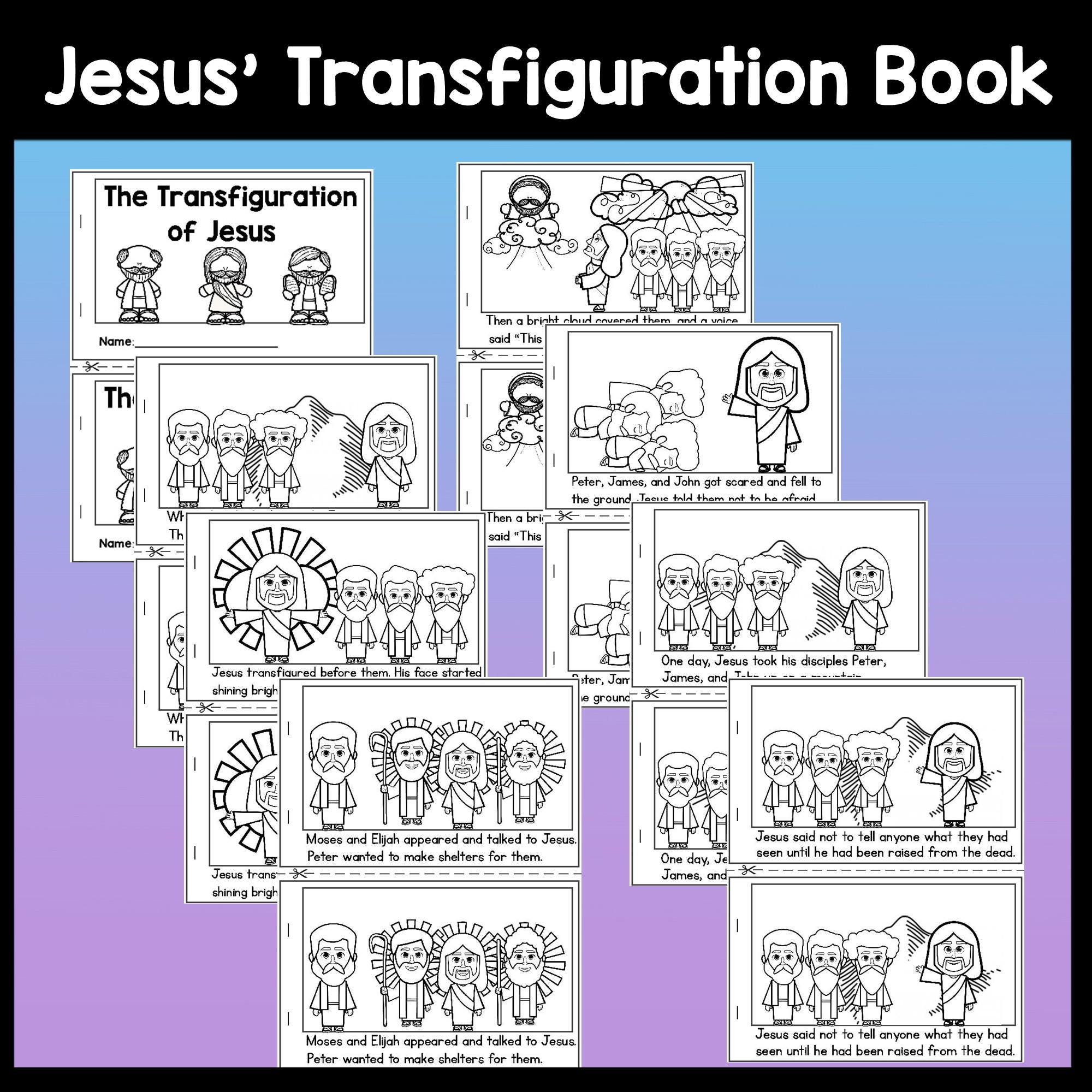 The Transfiguration of Jesus Sunday School Lesson {5 Activities!} the ...