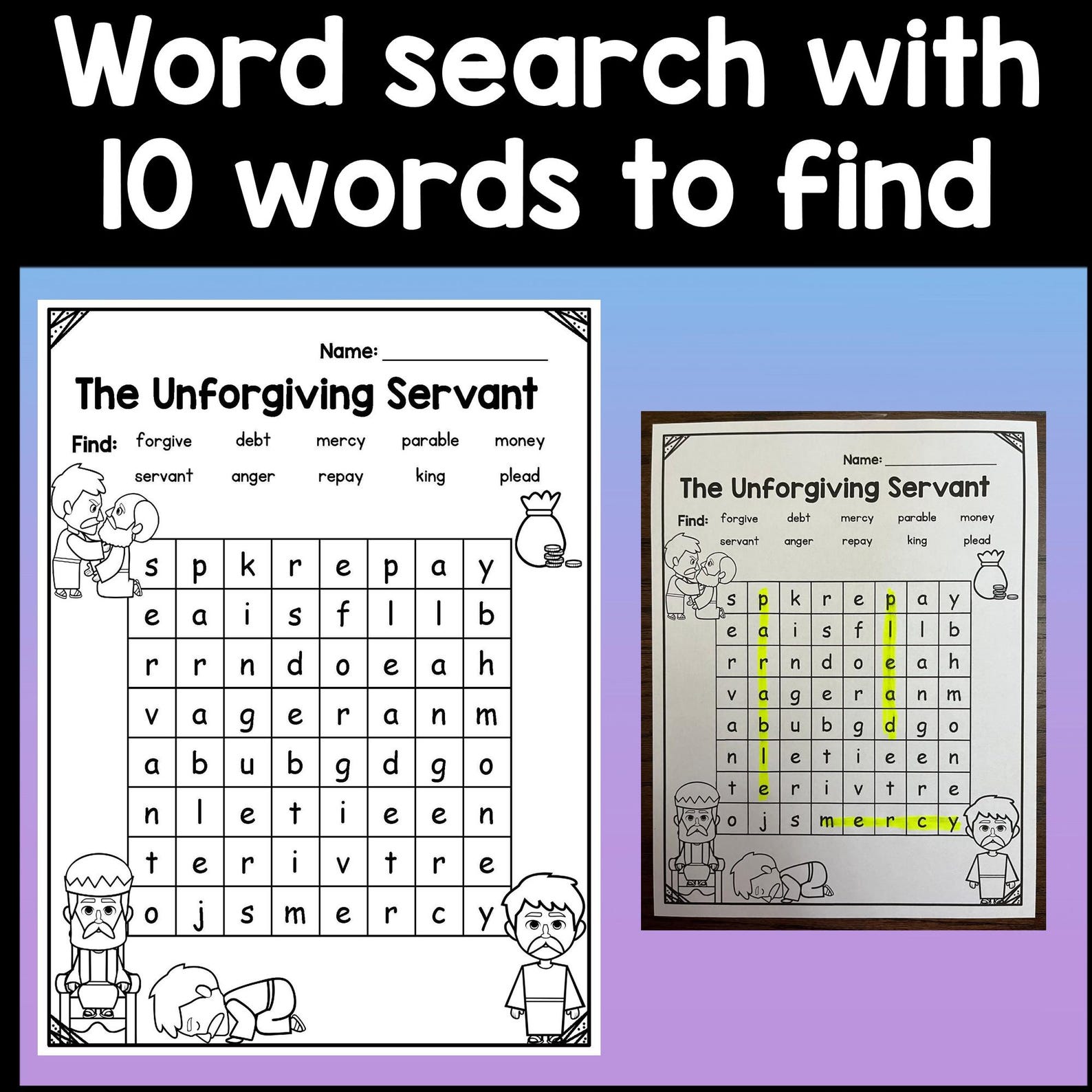 The Parable of the Unforgiving Servant {5 Activities!} Bible Story ...