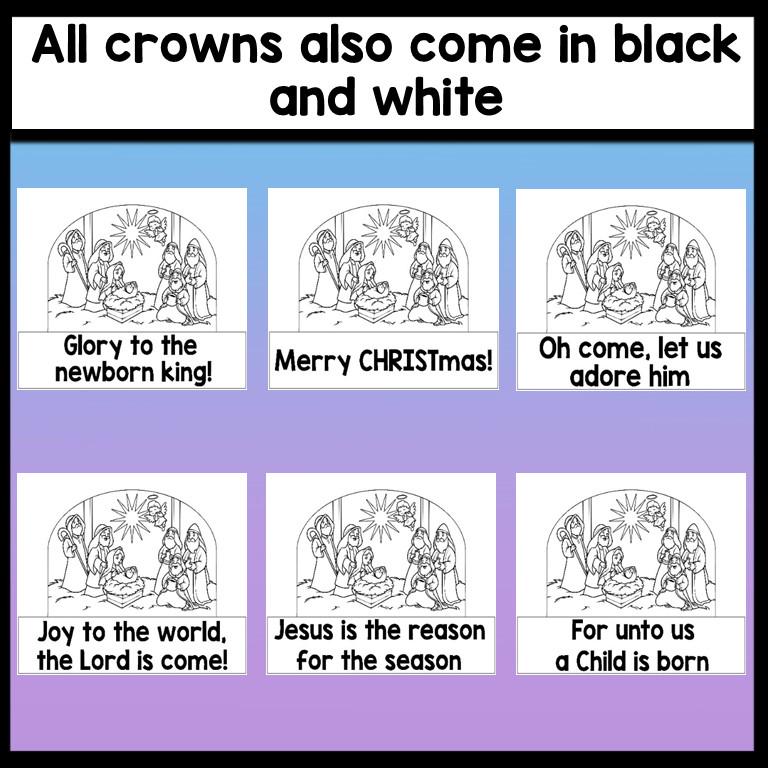 Nativity Crowns -editable! {6 Designs in Color & B/W} Nativity Hats ...