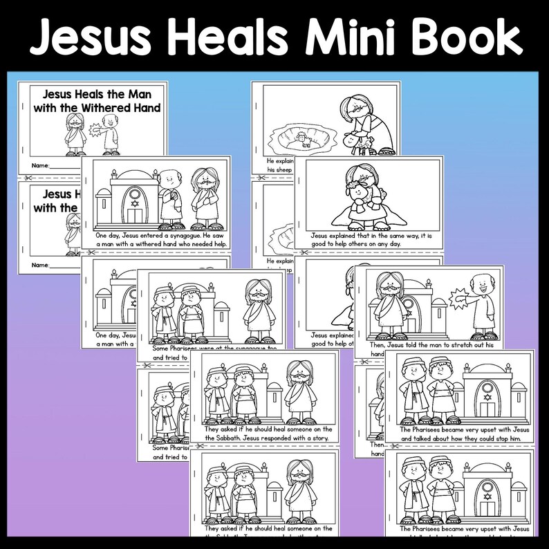 Jesus Heals the Man With the Withered Hand {5 Activities + Craft, Coloring Page, Story Book ...